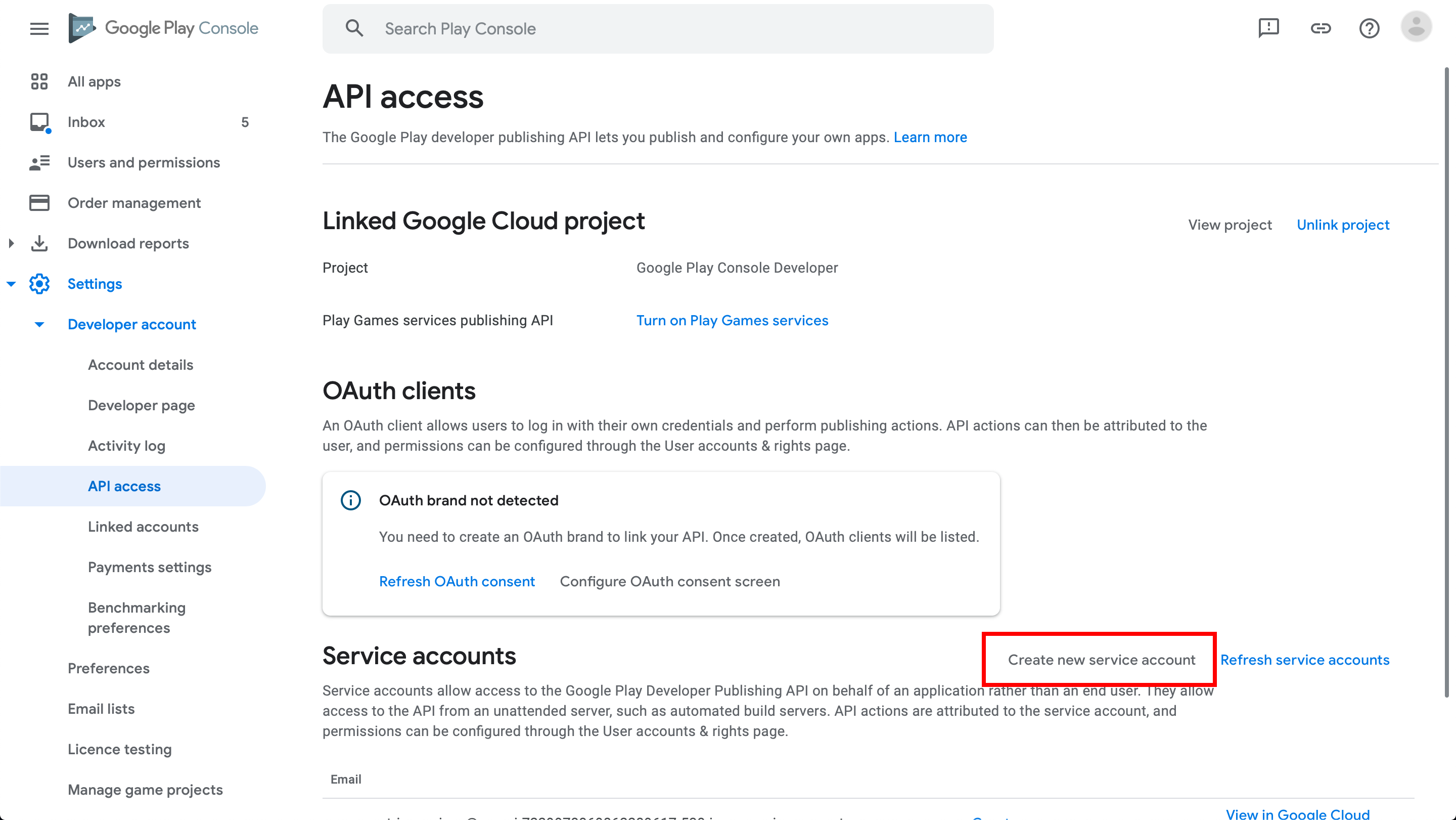 Google Service Account – Help Center